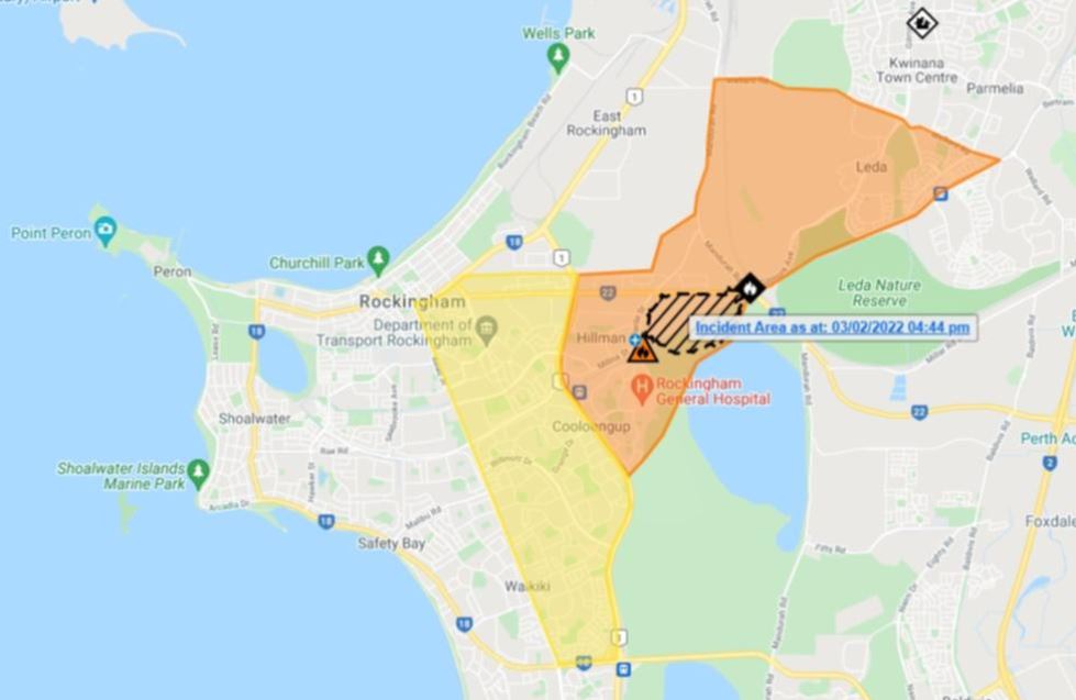 Train services down as Rockingham blaze leaves fire crews on high alert