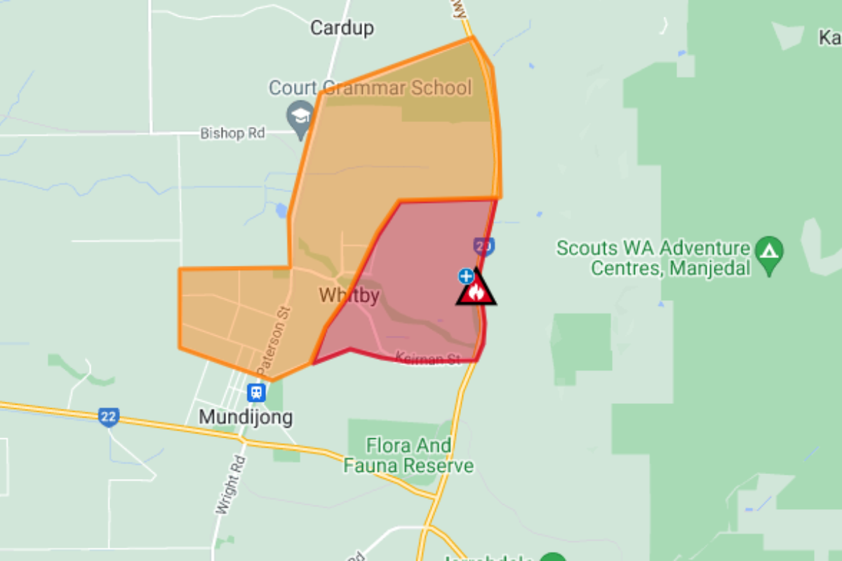 BREAKING | Bushfire moving towards homes in Whitby, Mundijong